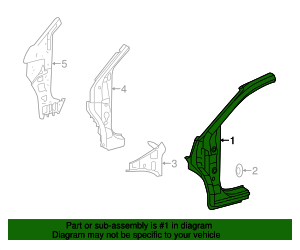 2014-2019 Toyota Highlander Outer Hinge Pillar 61131-0E060 | Toyota ...