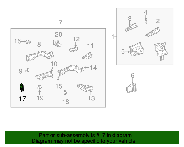 1998-2003 Toyota Sienna Bumper Bracket 57117-08010 | Toyota Parts Center