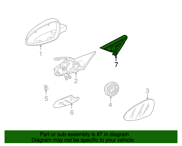 2000-2005 Porsche Mirror Trim 996-555-652-02-A03 | Sunset Porsche Parts