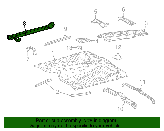 57013-60010 - Side Member - 2008-2021 Toyota Land Cruiser | OEM Genuine ...