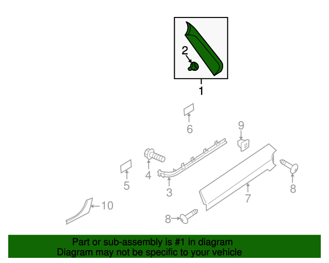 87360-A9000 - Pillar Molding 2015-2021 Kia Sedona | Kia.Parts Store