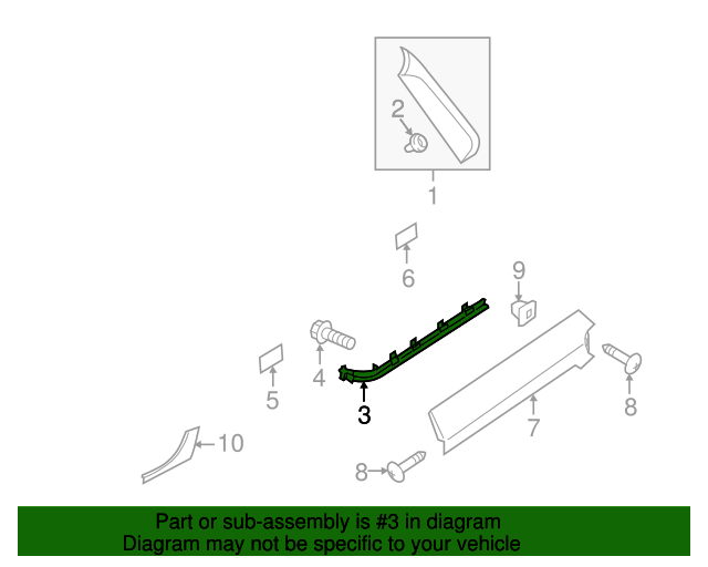 83910-A9000 - Upper Rail 2015-2021 Kia Sedona | Kia.Parts Store