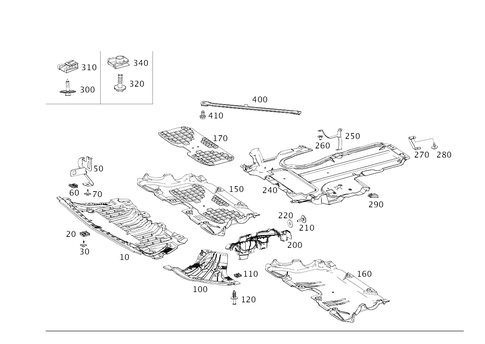 Engine Compartment Panelling, Gasoline Vehicles for 2019 Mercedes-Benz ...