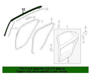 2012-2016 Kia Optima Upper Weather-Strip 83160 2T001 | TascaParts.com