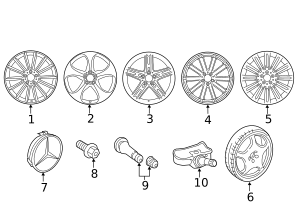 2018-2021 Mercedes-Benz Wheel AMG 10-Spoke 50.8 Cm (20 Inch) 222-401-41 ...