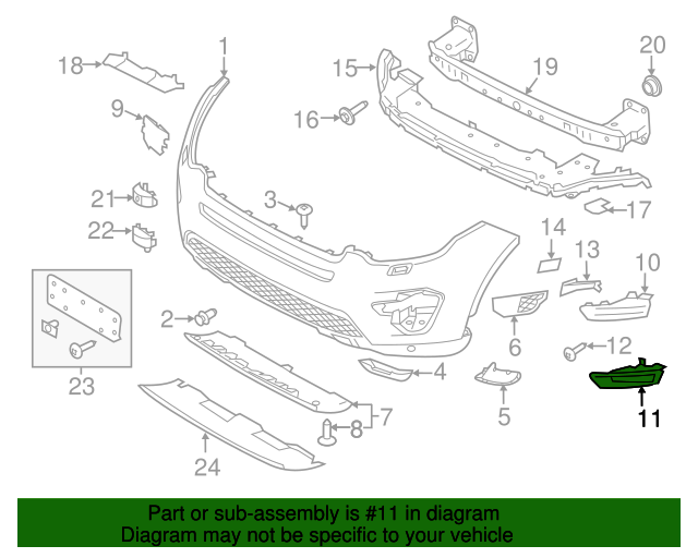 Genuine OEM Fog Lamp Bezel Part# LR061234 Fits 2015-2019 Land Rover ...