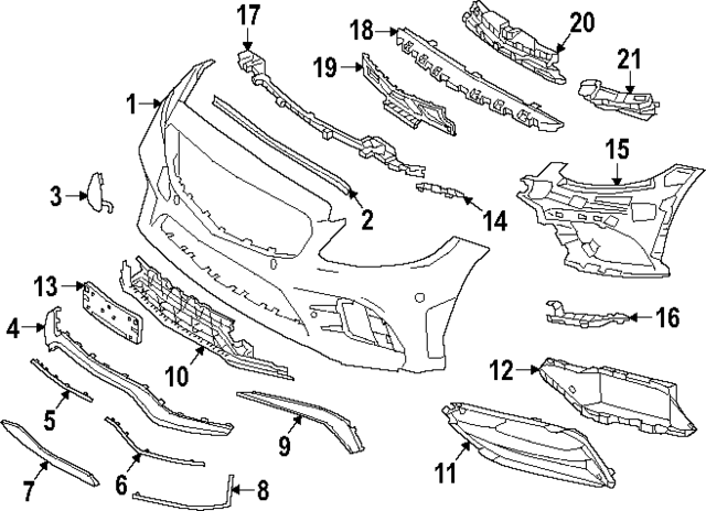 205-885-77-01 - Front Spoiler 2019-2023 Mercedes-Benz | Mercedes-Benz ...
