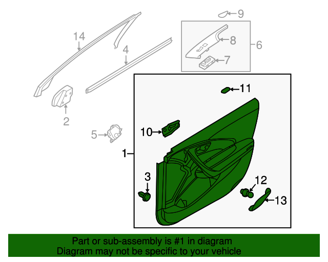 2012 Hyundai Azera Door Trim Panel 82306-3V711-RY | OEM Parts Online