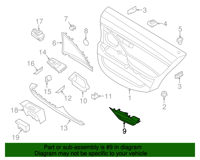 Genuine BMW 51-41-7-401-667 | Handle, Inside | FREE Shipping on Most ...