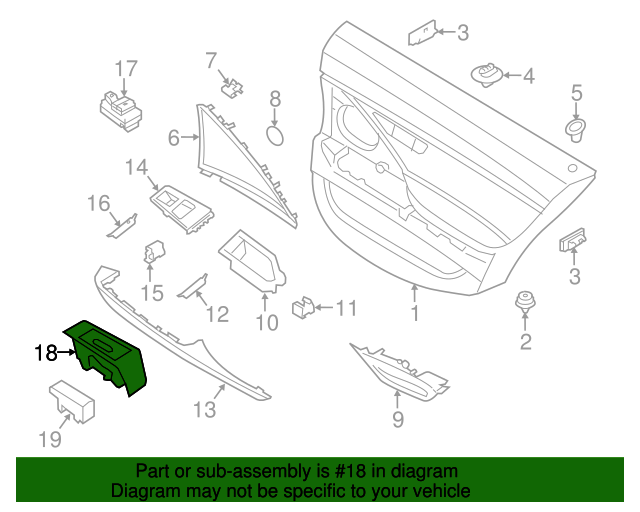 51-42-7-305-035 - Ashtray 2013-2019 BMW | AutoNationParts.com