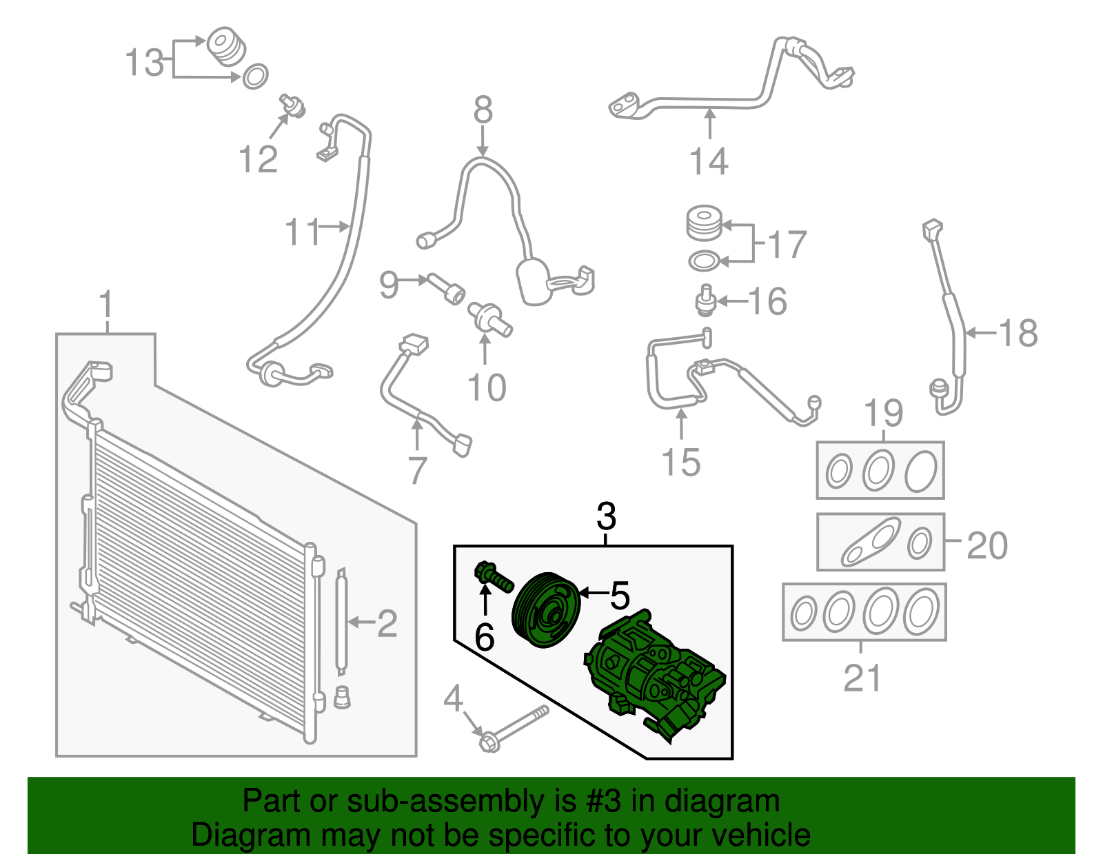 YCC-643 - Motorcraft™ A/C Compressor - 2018-2021 Ford EcoSport ...
