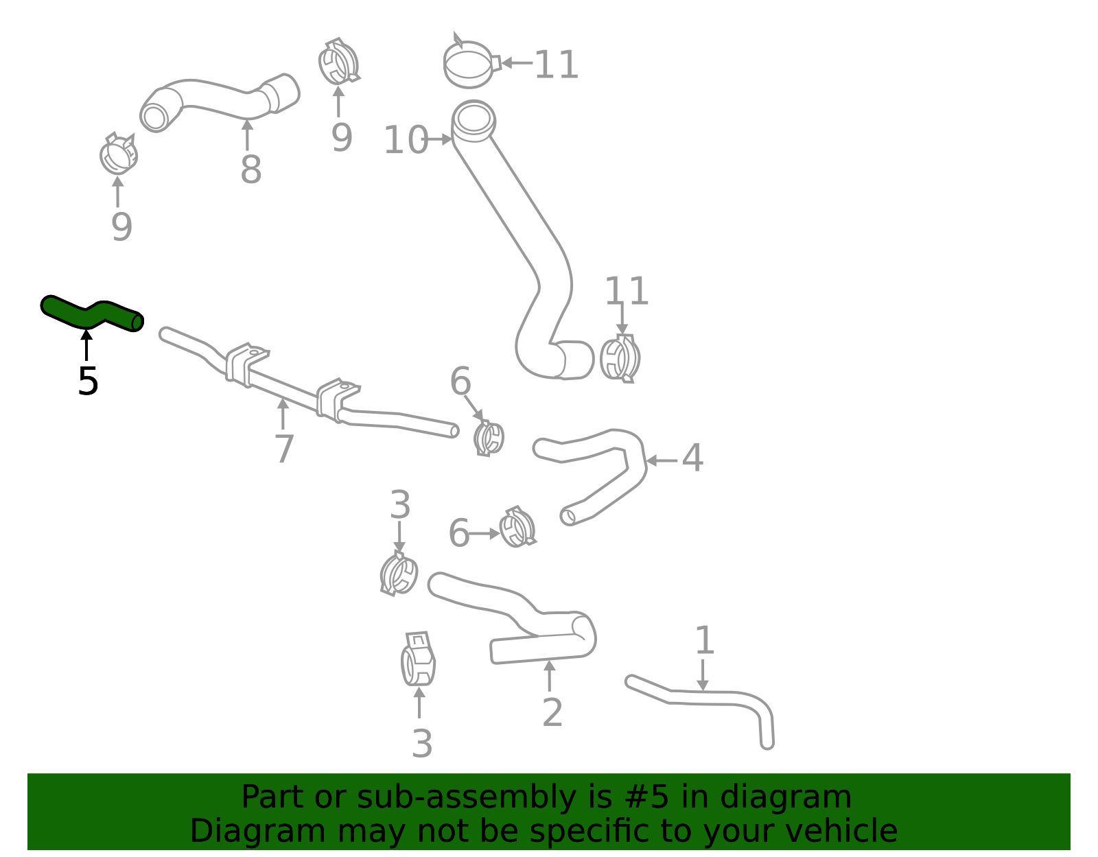 2017-2021 Honda Civic Engine Coolant Hose 19107-RPY-G00 | Honda ...