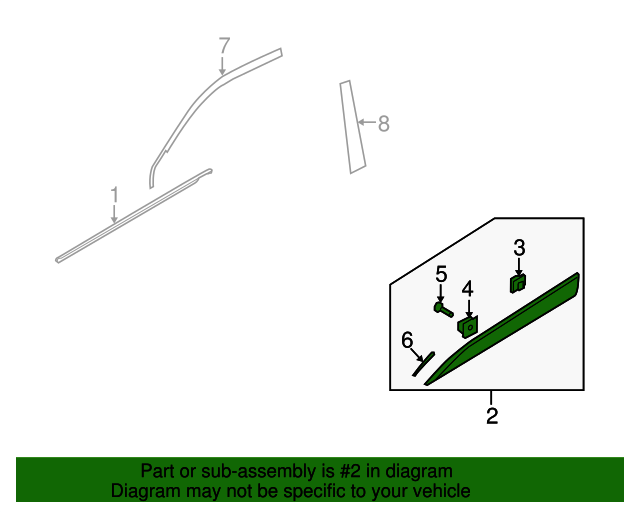 2010-2015 Hyundai Tucson Door Molding 87722-2S000 | AutoNationParts.com