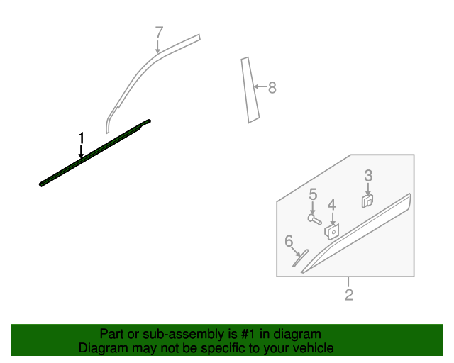 2010-2015 Hyundai Tucson Belt Molding 82210-2S000 | OEM Parts Online