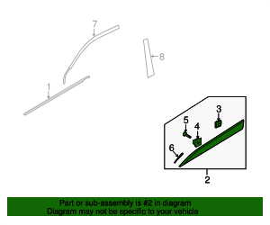 2010-2015 Hyundai Tucson Door Molding 87722-2S000 | OEM Parts Online
