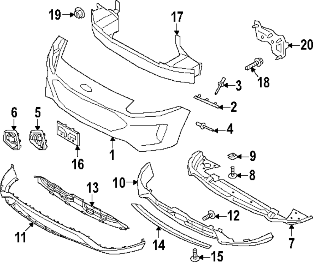 PJ6Z-17D957-AAPTM - Bumper Cover 2023-2025 Ford Escape | Ford Parts Direct