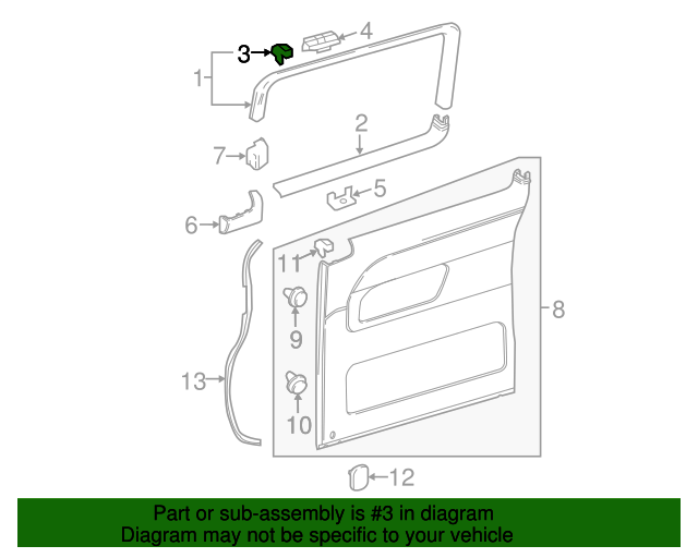 004-991-22-70 - Window Molding Clip 2016-2020 Mercedes-Benz Metris ...