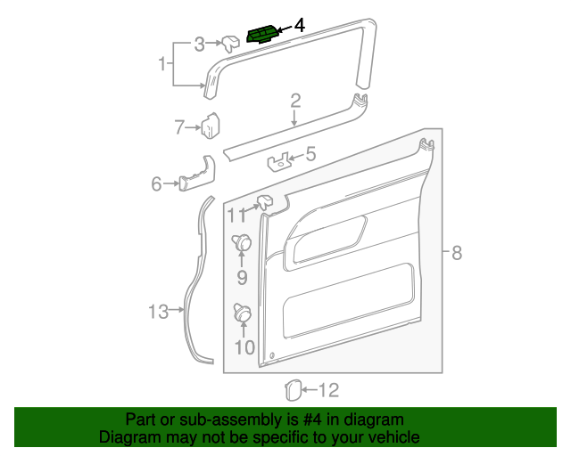 012-988-37-78 - Window Molding Retainer 2016-2023 Mercedes-Benz Metris ...