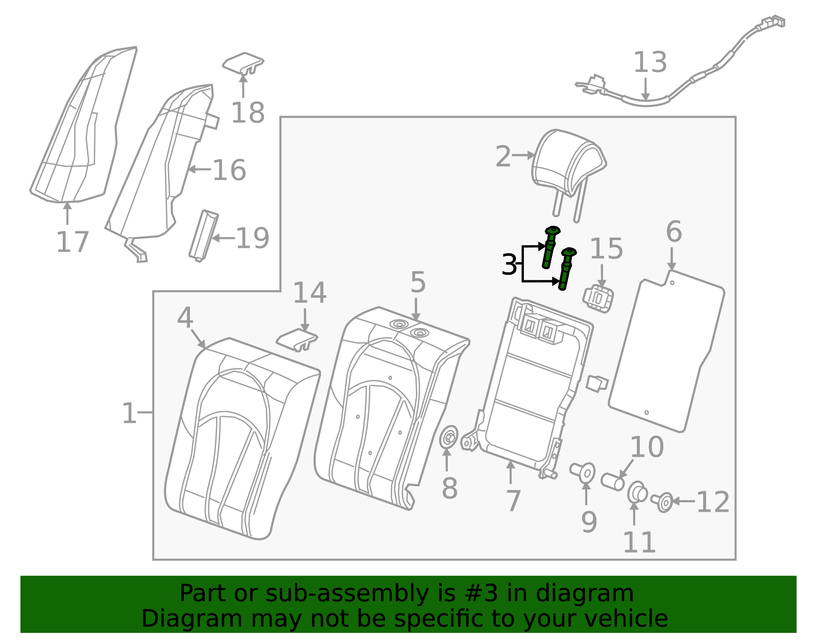 26670699 - Brandy Rear Driver Side Seat Head Restraint Guide 2017-2021 ...