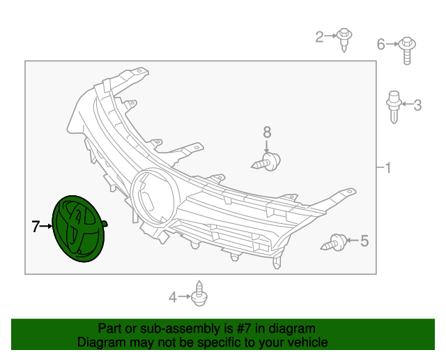 53141-0W010 - Grille Emblem 2013-2017 Toyota | Ourisman Toyota Parts