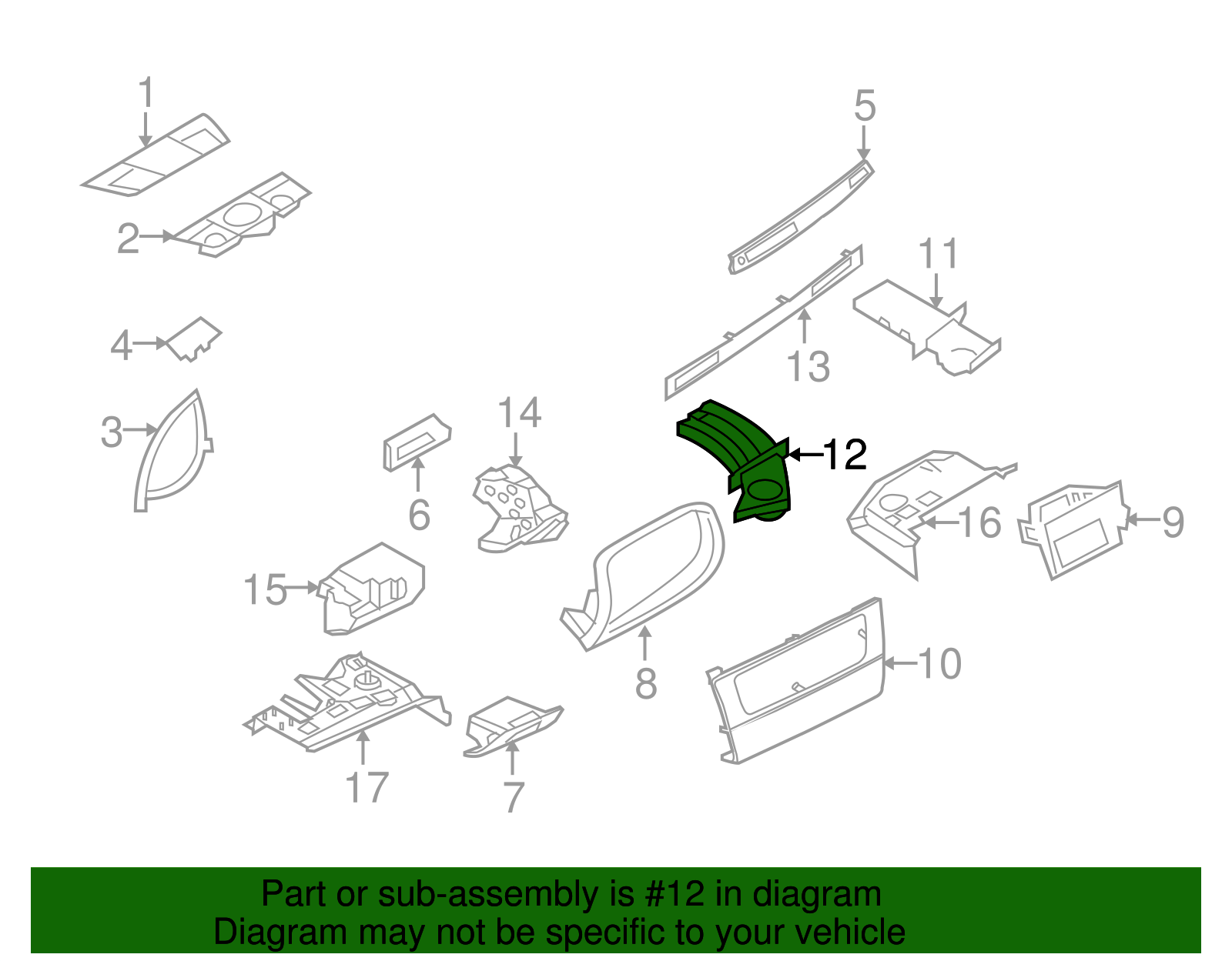 51459173463 - 2006-2013 BMW Cup Holder (51-45-9-173-463) | BMW of South ...