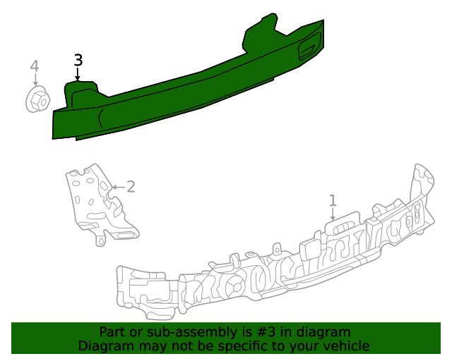 2020-2022 Cadillac Rear Bumper Impact Bar 84564862 | GMPartsDirect.com