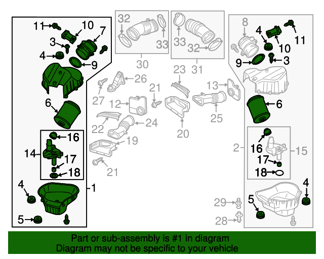 Genuine Audi 4H0-133-824-AB | Air Cleaner Assembly | FREE Shipping on ...