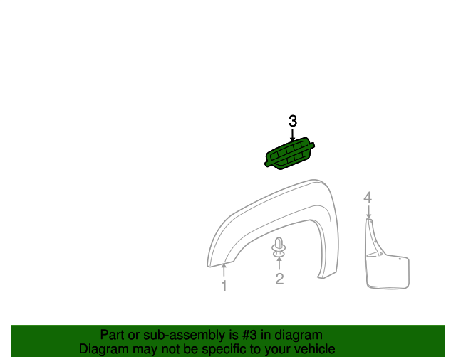 22890977 - Primed Passenger Side Front Fender Ornament 2012-2014 GM ...