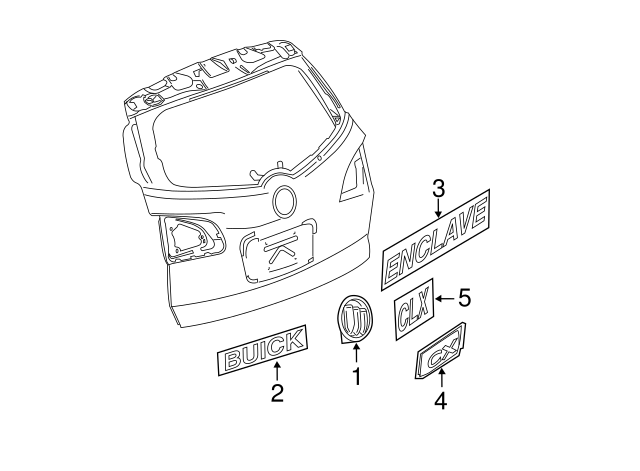 22772884 - Liftgate Tri-Shield Emblem 2008-2017 Buick Enclave ...