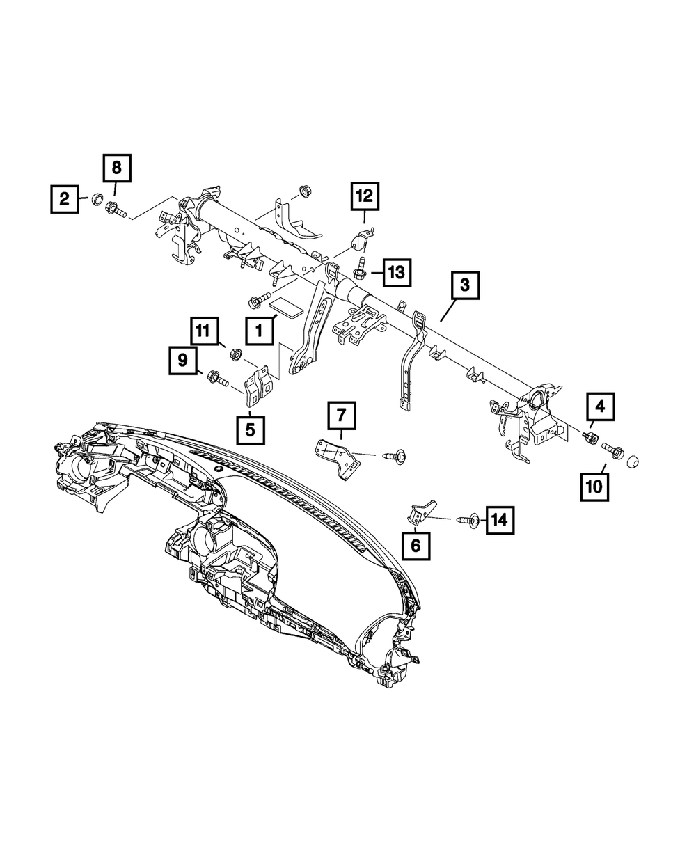 2017-2019 Fiat 124 Spider Instrument Panel Bracket 68318984AA | Mopar ...