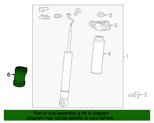 2013-2019 Cadillac XTS Rear Air Spring 84252215 GM | GMPartsDirect.com