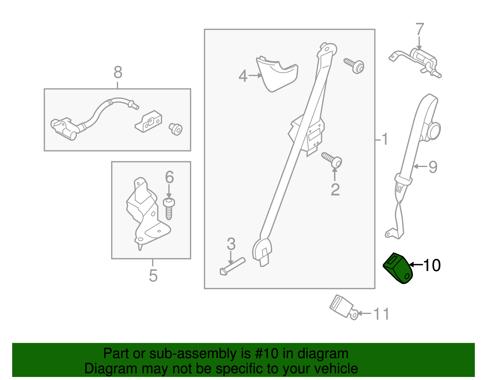 Genuine OEM Ford Part - Buckle End DB5Z-7860044-EJ | Genuine OEM Ford ...
