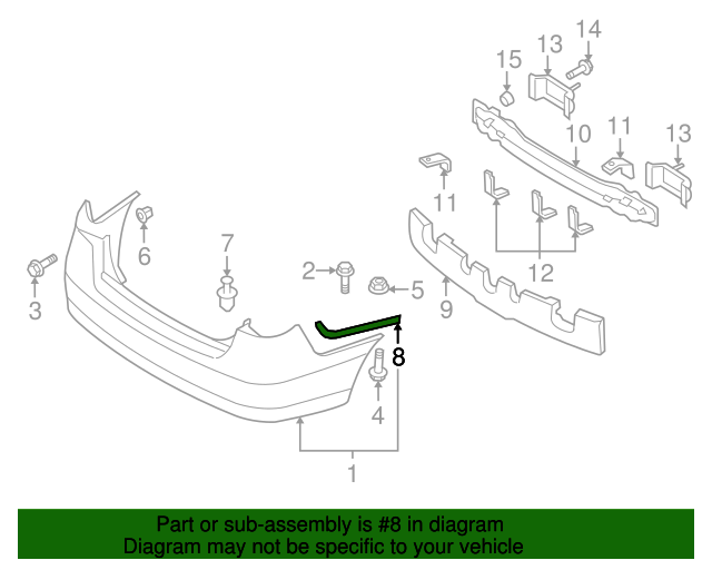 2007-2010 Hyundai Elantra Bumper Cover Side Bracket 86613-2H000 ...