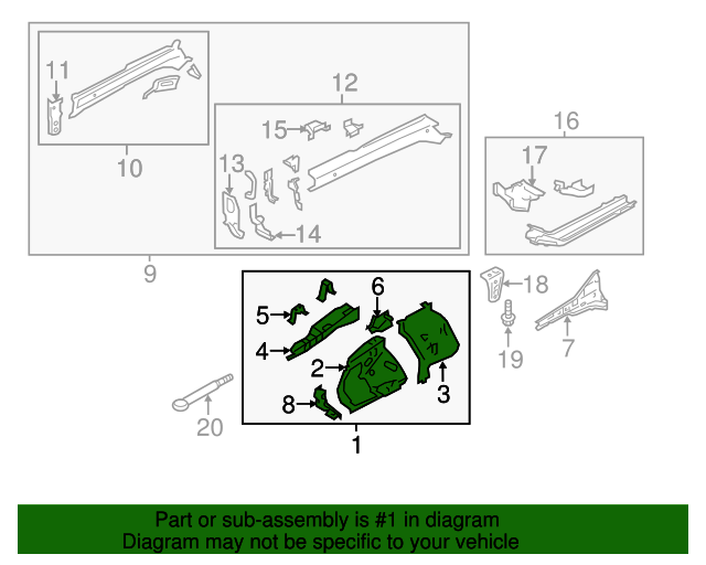 51609FJ0209P - Apron Assembly - 2012-2017 Subaru | World OEM Parts Subaru