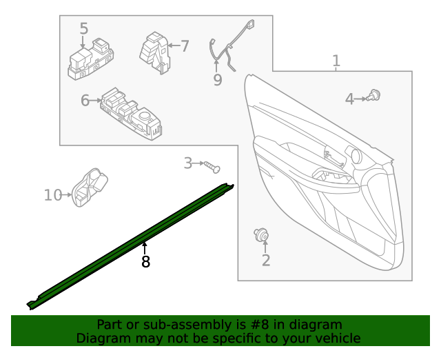 2021-2023 Kia K5 Belt Weather-Strip 82240-L3000 | TascaParts.com