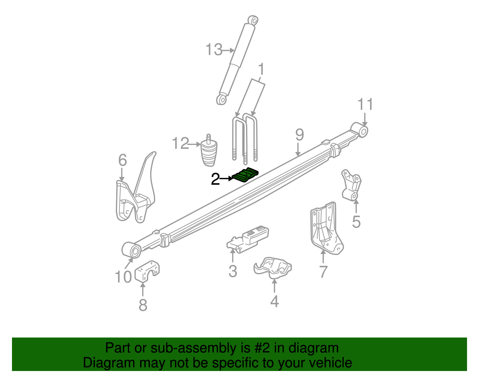 15733654 - Rear Spring U-Bolt Spacer 1992-2014 GM | AwesomeParts.com