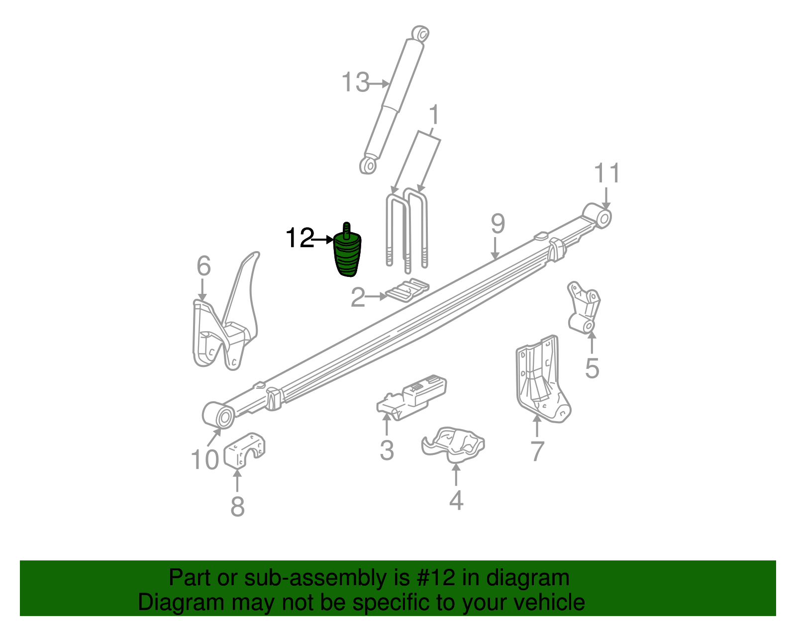 1999-2007 GM Rear Axle Bumper 15712438 | GM Parts Center