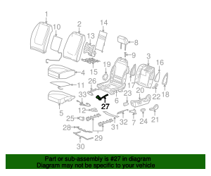 22733653 - Driver Seat Adjuster Vertical Actuator 2004-2010 GM ...