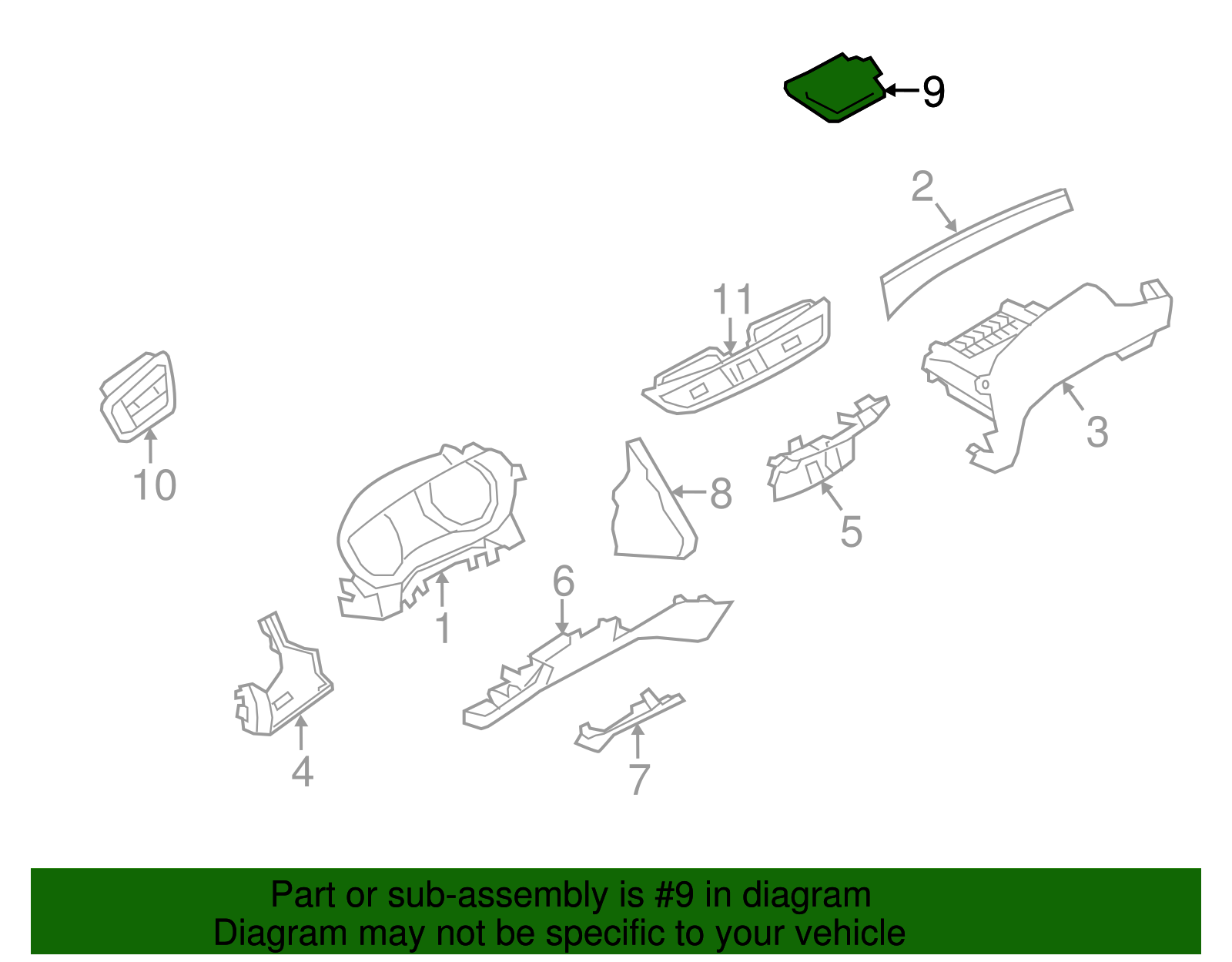 2014-2016 Nissan Rogue Vent Grille 68760-4BA1A | Bill Kay Nissan Parts