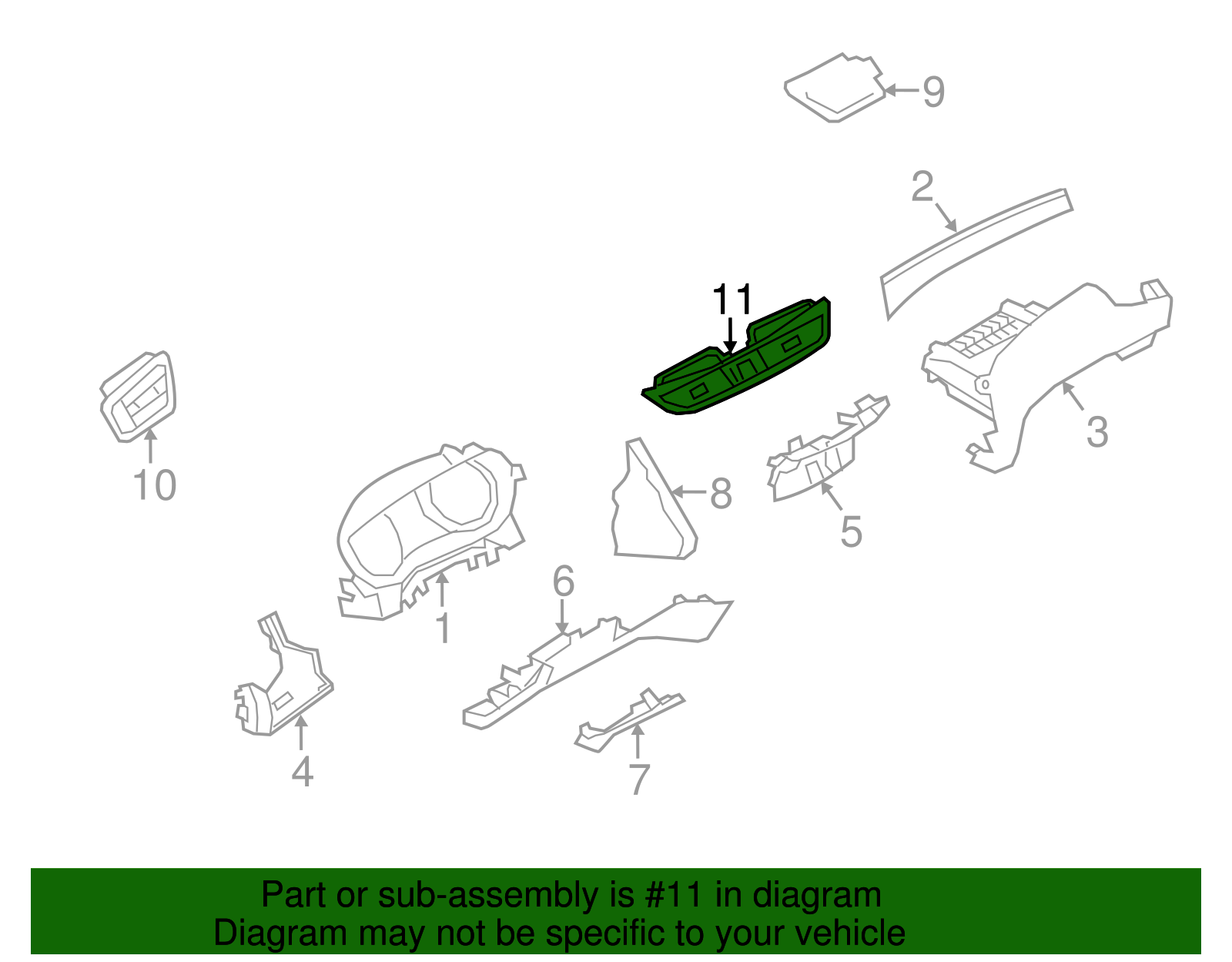 2014-2016 Nissan Rogue Vent Grille 68750-4BA0A | Nissan Parts Central