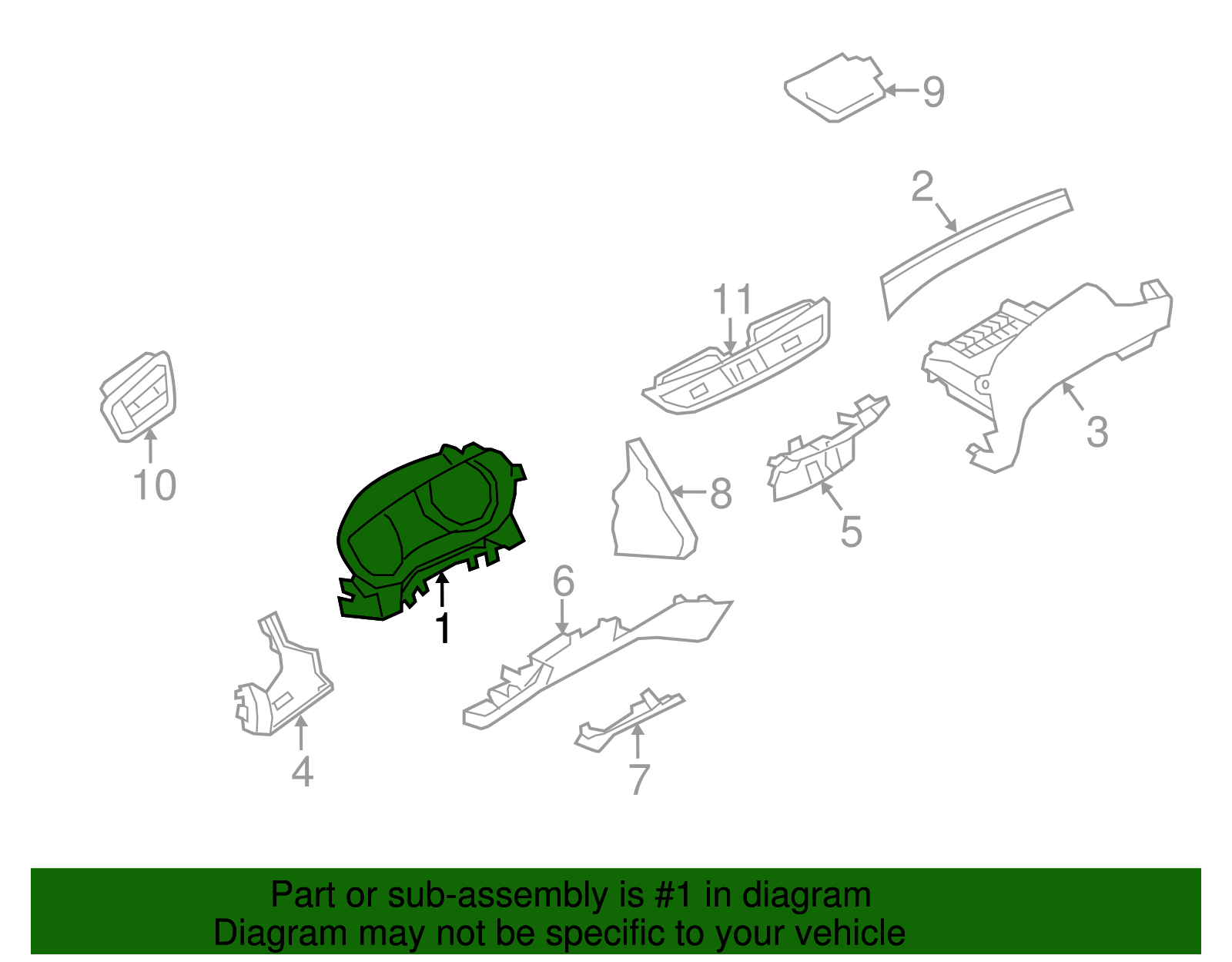 2017-2020 Nissan Rogue Cluster Lid 68240-6FL0A | Bill Kay Nissan Parts