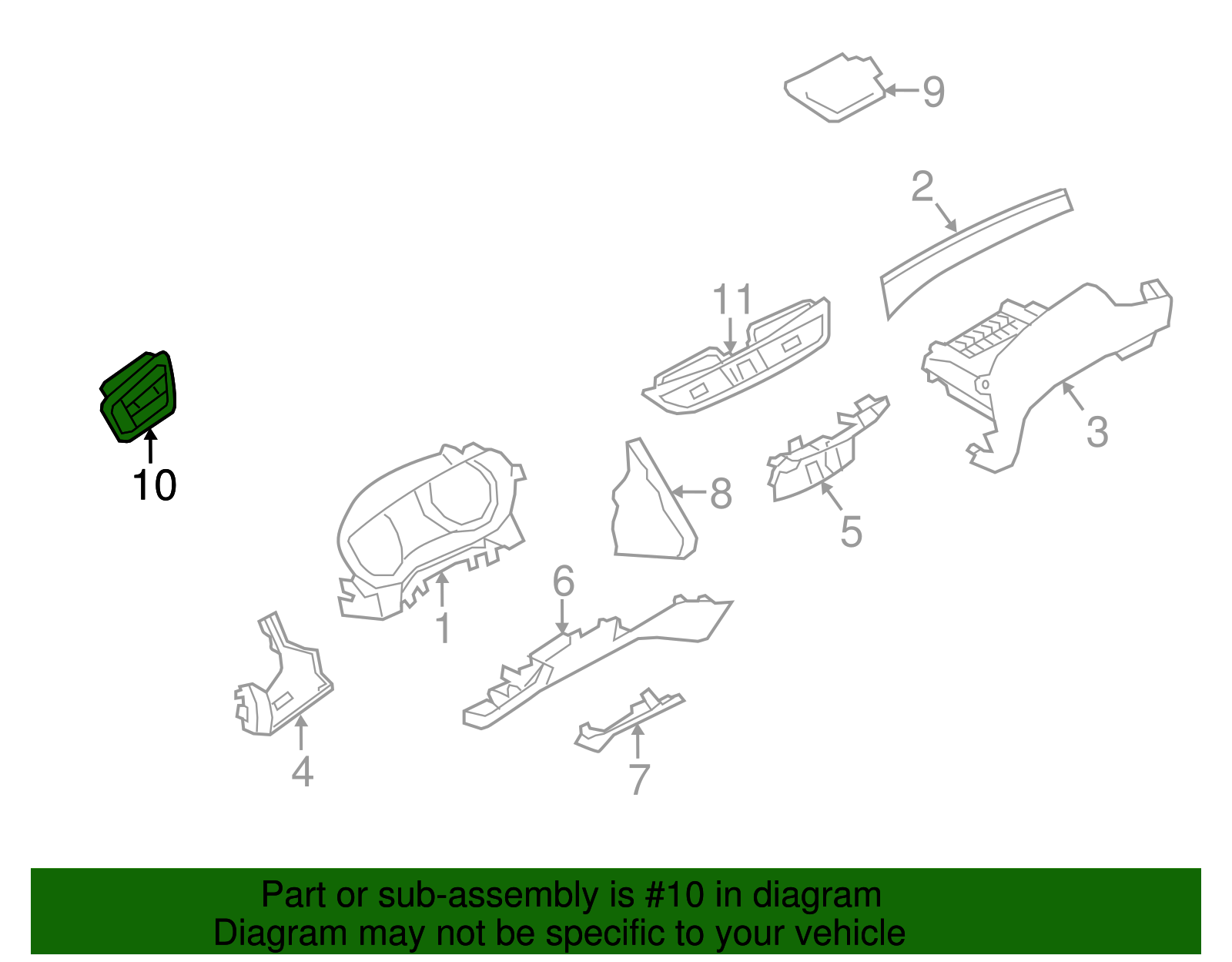 2015-2016 Nissan Rogue Vent Grille 68761-4BA0A | Nissan RVA