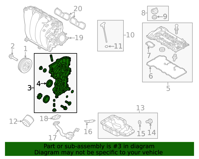 21350-2E750 - Timing Cover 2020-2024 Kia | Kia.Parts Store