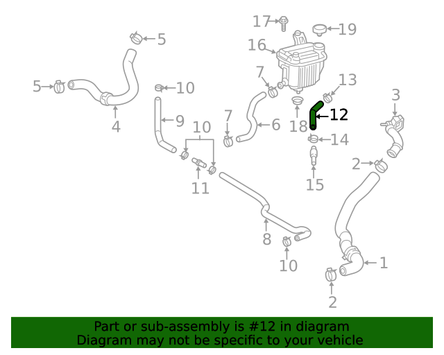 2019 Toyota Corolla Connector Hose 16281-24010 | Sparks Parts