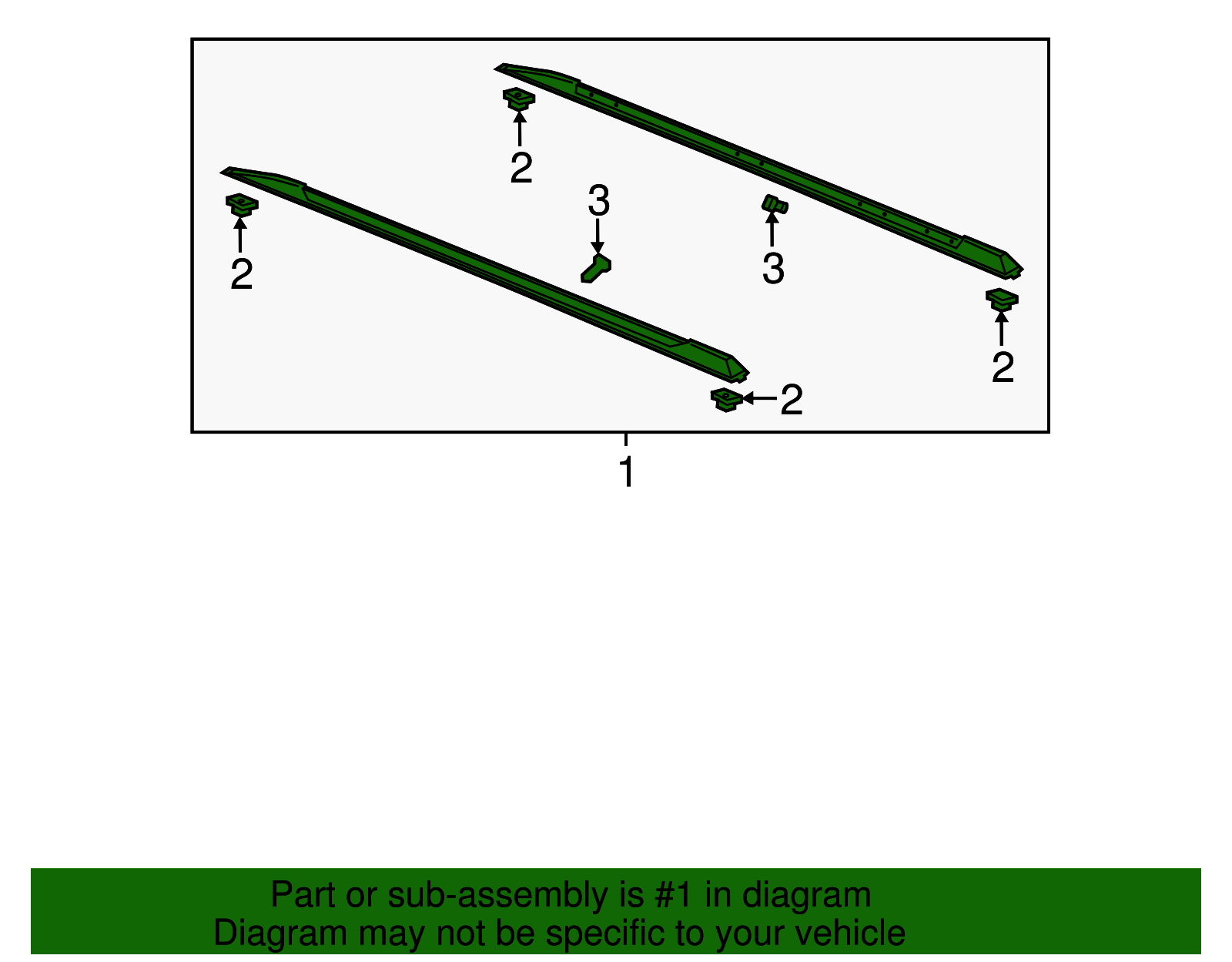 2015-2020 GM Driver Side Luggage Carrier Rail 84601083 | GMPartsDirect.com