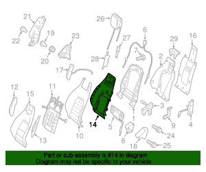 207-913-01-59 - Seat Back Reinforcement Plate 2010-2017 Mercedes-Benz ...
