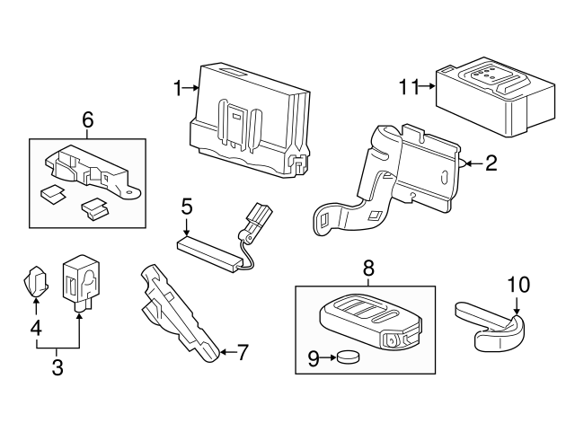 38389-SZT-003 - Antenna Assembly, Lf (Bumper) 2016 Honda CR-Z | Honda ...
