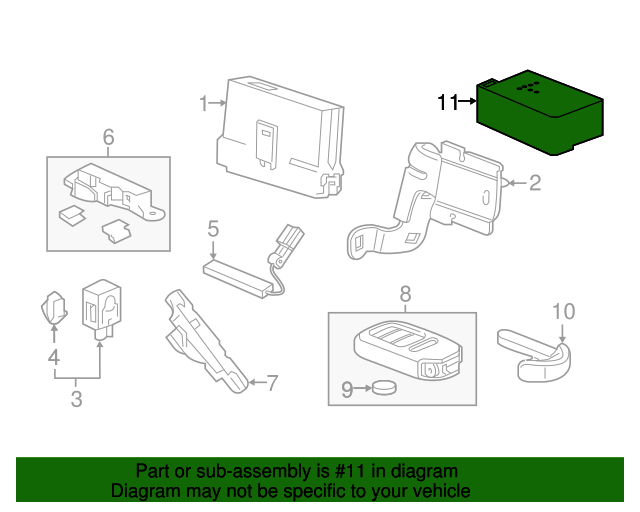 OEM 2015-2020 Honda Box Assembly, Sub Relay 38330-T5A-J01 | Majestic ...