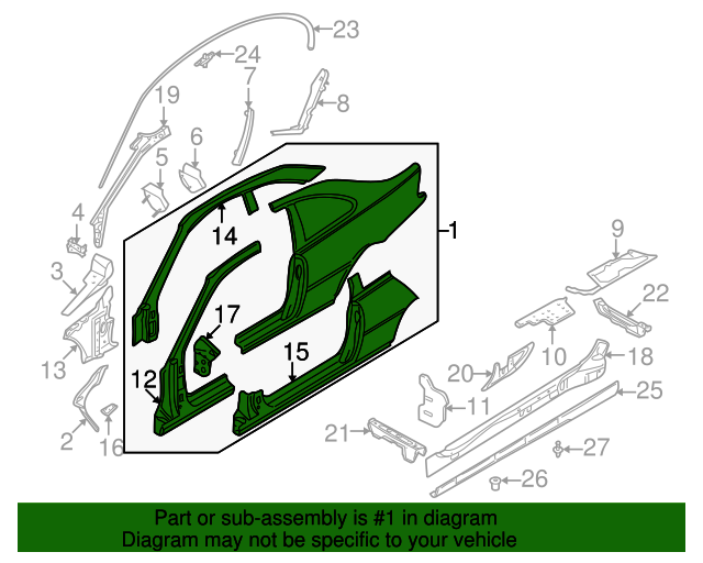 Genuine Uniside Assembly for 2000-2006 BMW | OEM Part# 41-21-7-111-425 ...