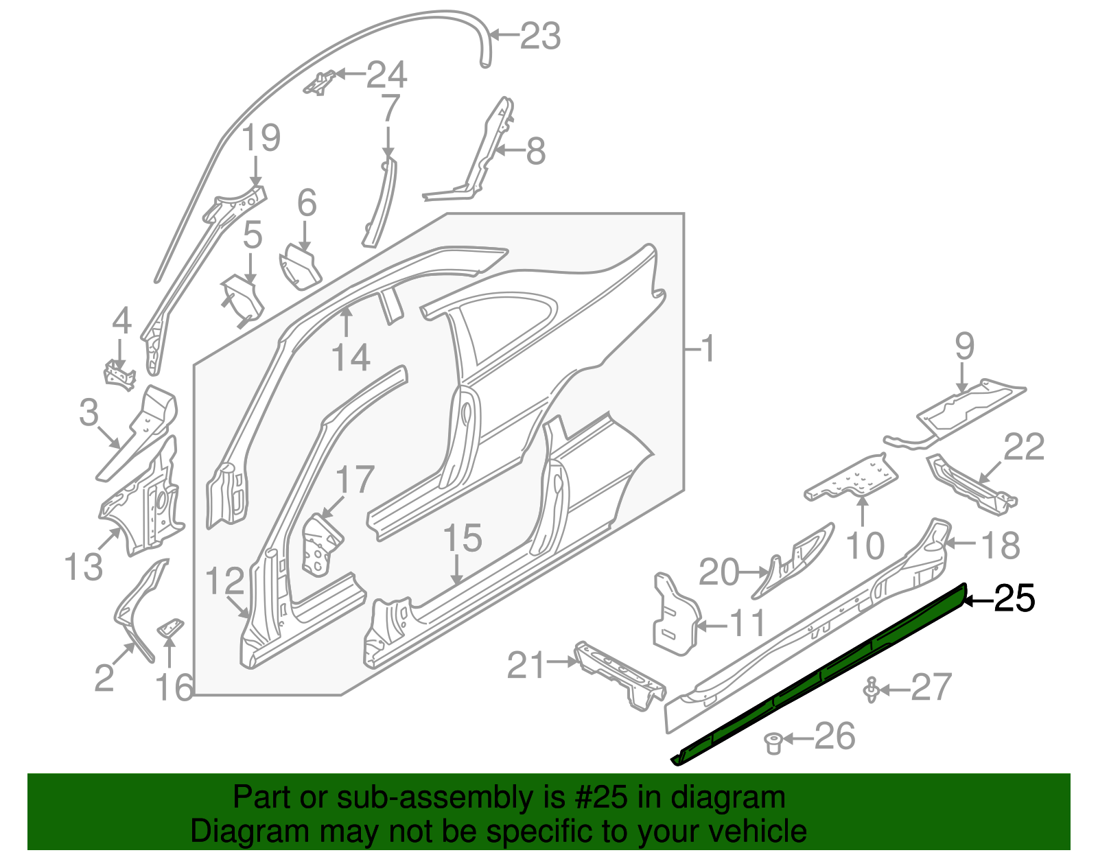 Genuine BMW 51-71-8-226-122 | Rocker Molding | FREE Shipping on Most ...